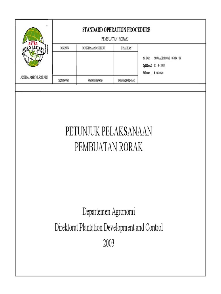 SOP Buat Rorak PDF | PDF