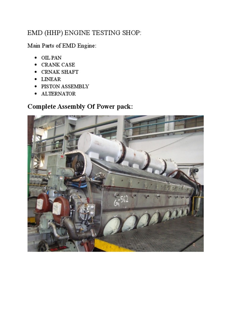 EMD Engine Testing Procedures Guide | PDF