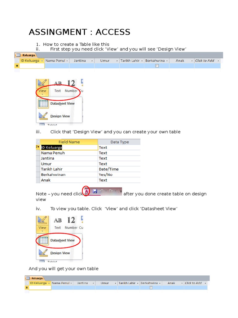 Access Table Design Guide | PDF