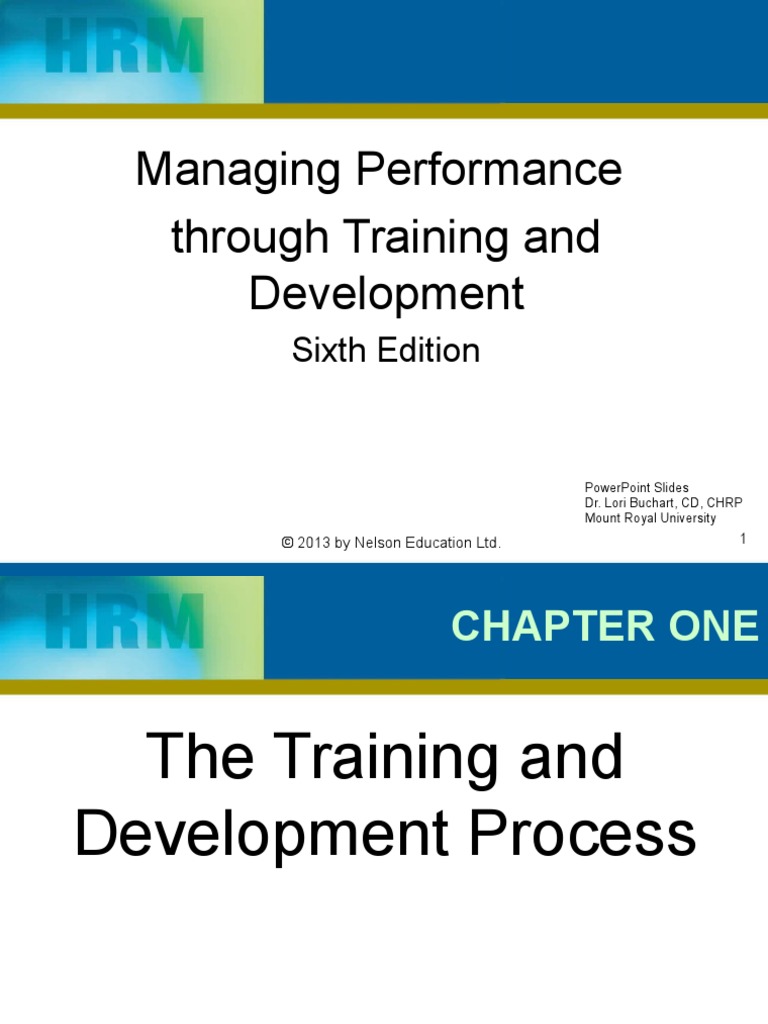 Chapter One - Management Performance Through Training and Development | PDF | Employment ...