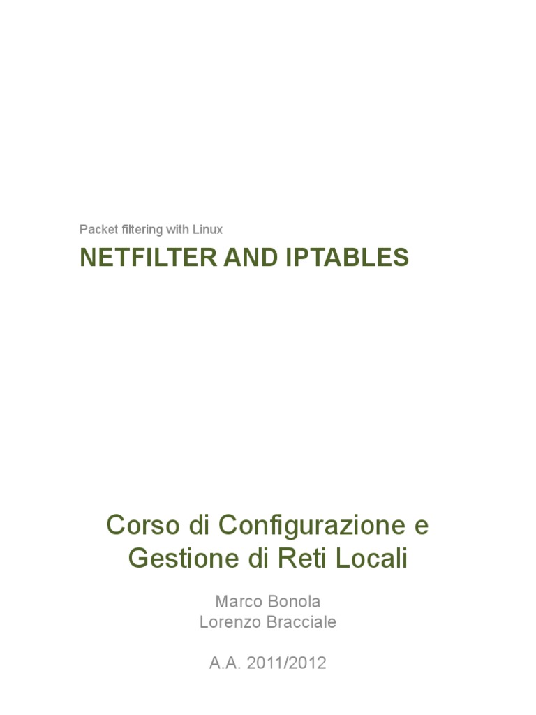 NetFilter and IPTables | PDF | Port (Computer Networking) | File Transfer Protocol