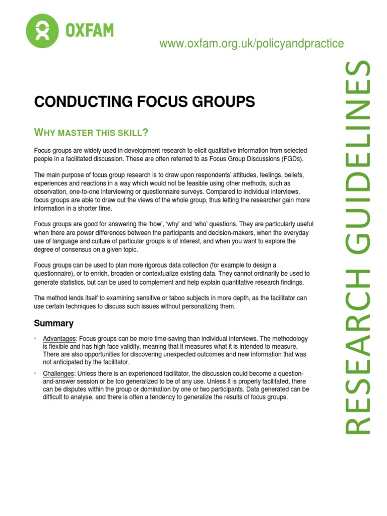 Conducting Focus Groups | Focus Group | Qualitative Research | Free 30 ...