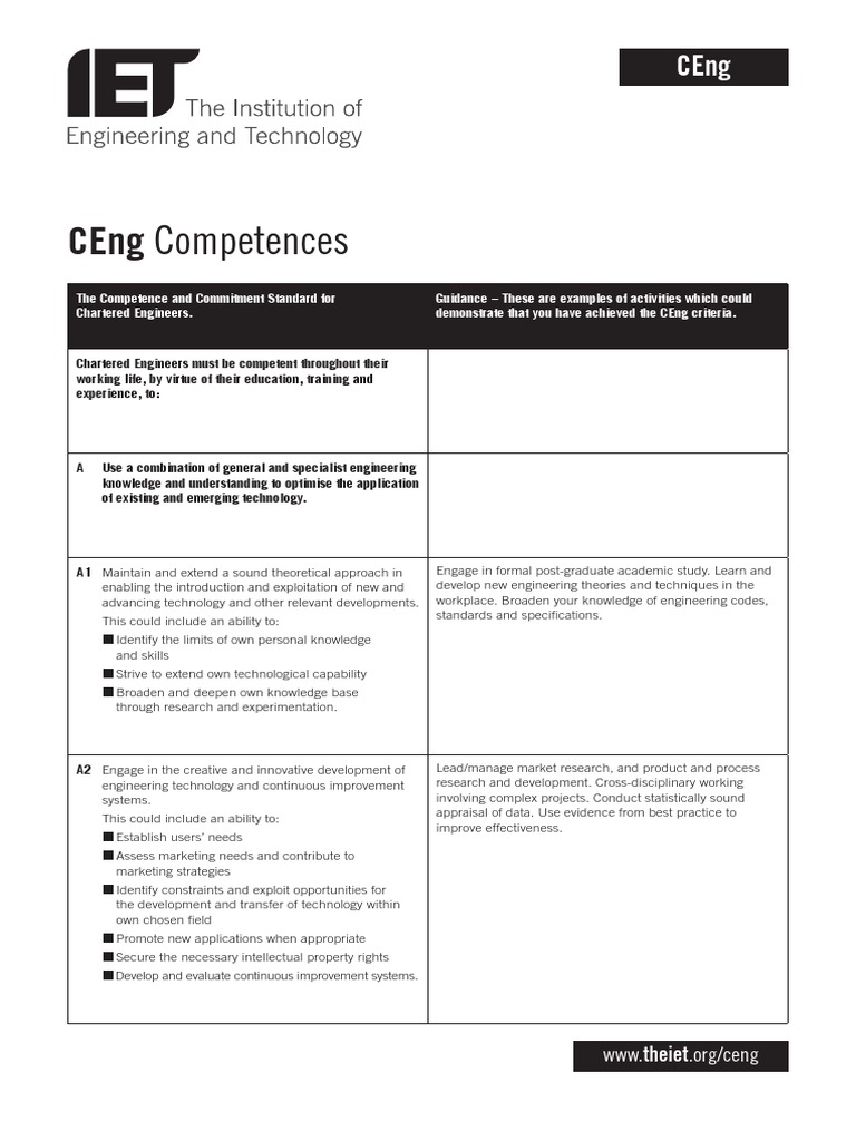 CEng Competence PDF | PDF