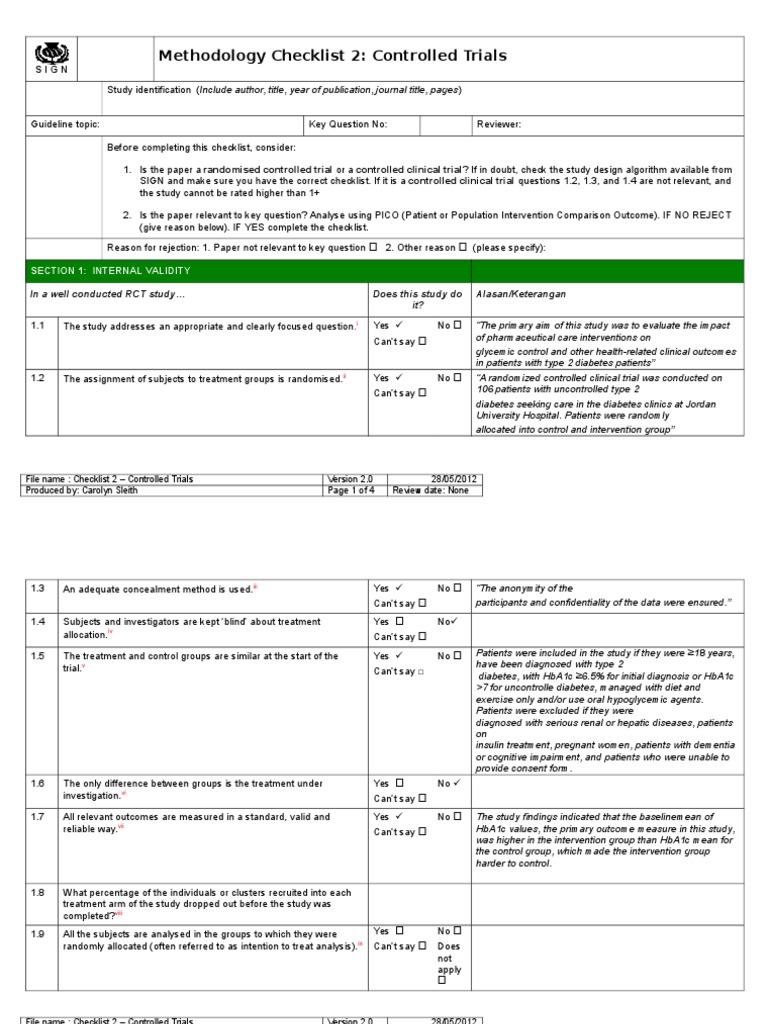 20121206 Checklist for Controlled Trials-1 | Randomized Controlled ...