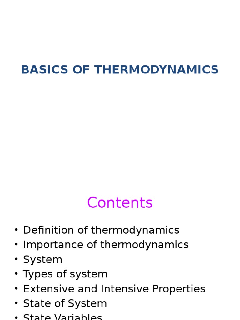 Basics of Thermodynamics | Download Free PDF | Thermodynamics | Enthalpy