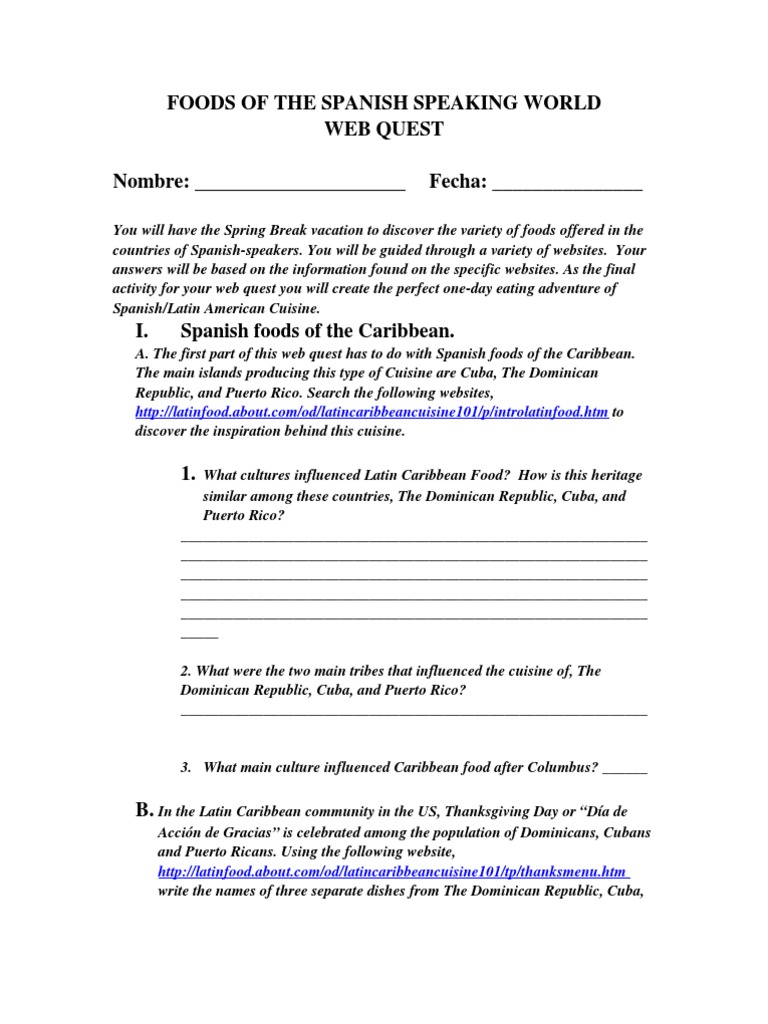 Culinary Exploration of Spanish Foods | PDF | Central America | Mexican ...