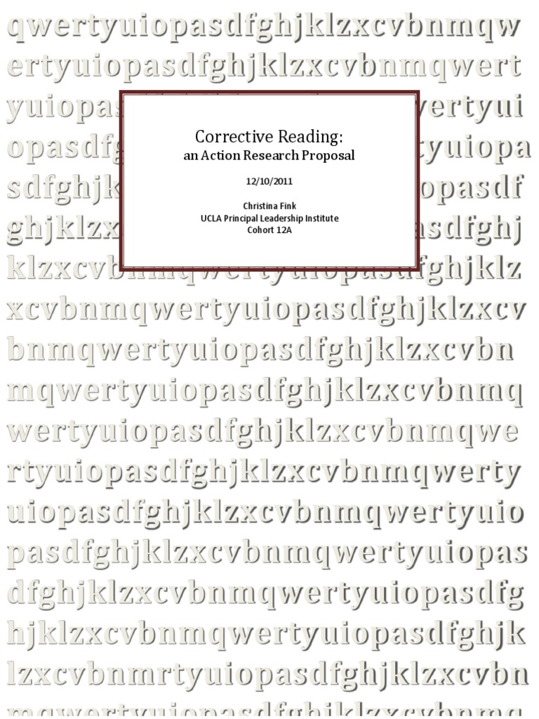 Final Action Research Proposal Sample | PDF | Reading Comprehension | Reading (Process)