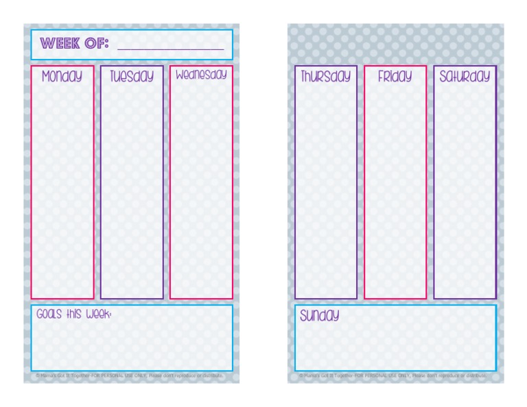 Weekly Planner Vertical Dots A 5 Edit | PDF | Sports