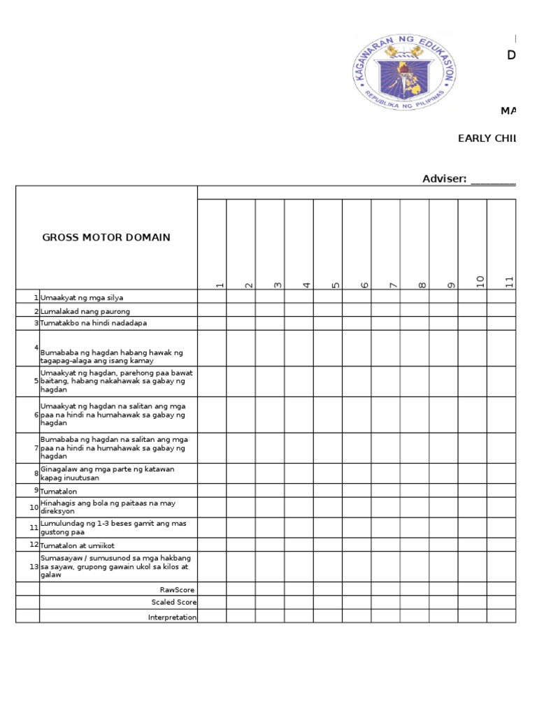 ECCD New - Template (Tagalog) | PDF