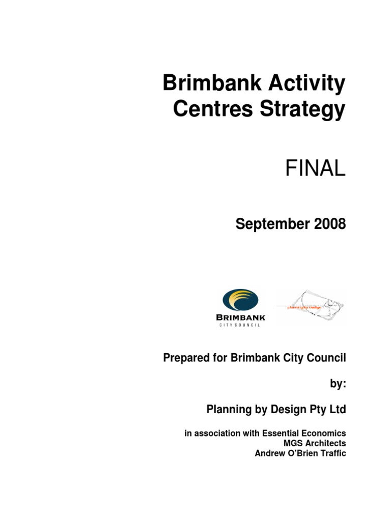 Activity Centres Strategy PDF | PDF | Implementation | Economies