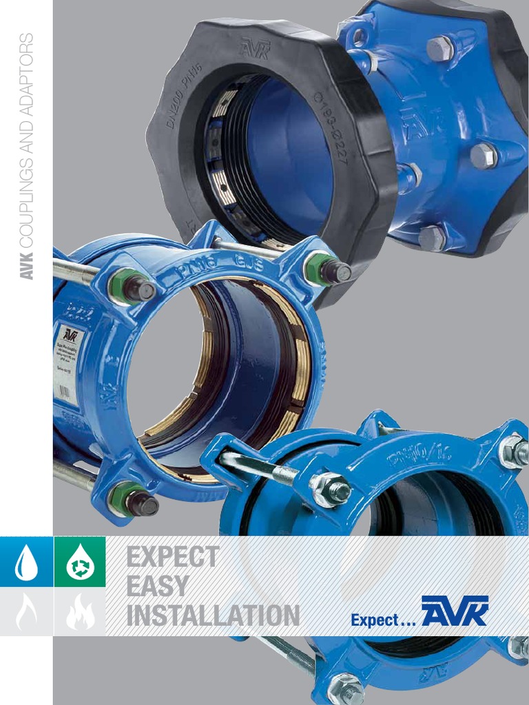 AVK Couplings Adaptors | PDF | Pipe (Fluid Conveyance) | Materials