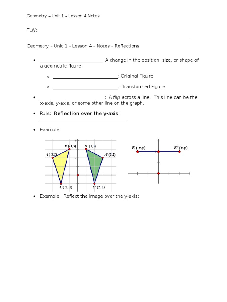 Geometry Lesson 4: Reflections Explained | PDF | Career & Growth