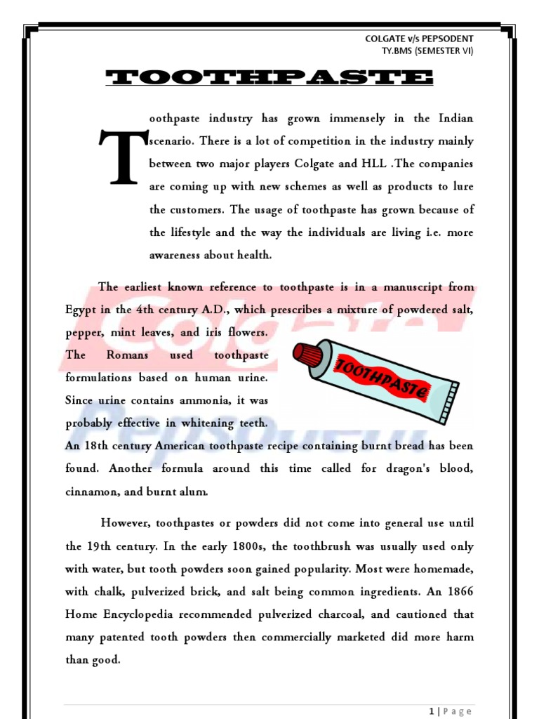 COLGATE Vs PEPSODENT | PDF | Reuse | Sustainability
