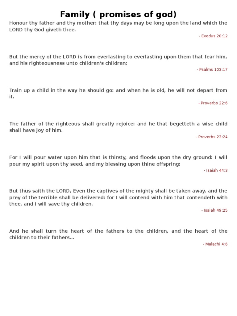 Family (Promises of God) | PDF | Religion & Spirituality