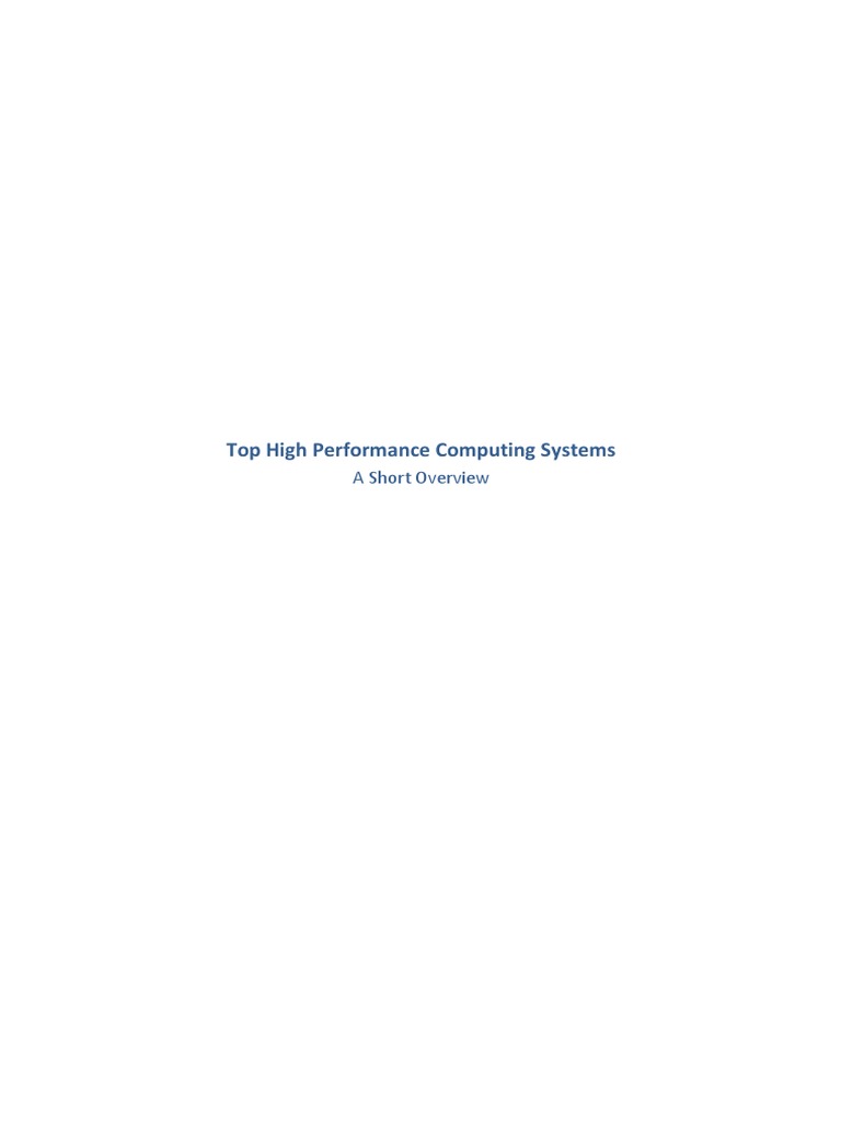 HPC Overview | PDF | Supercomputer | Network Topology