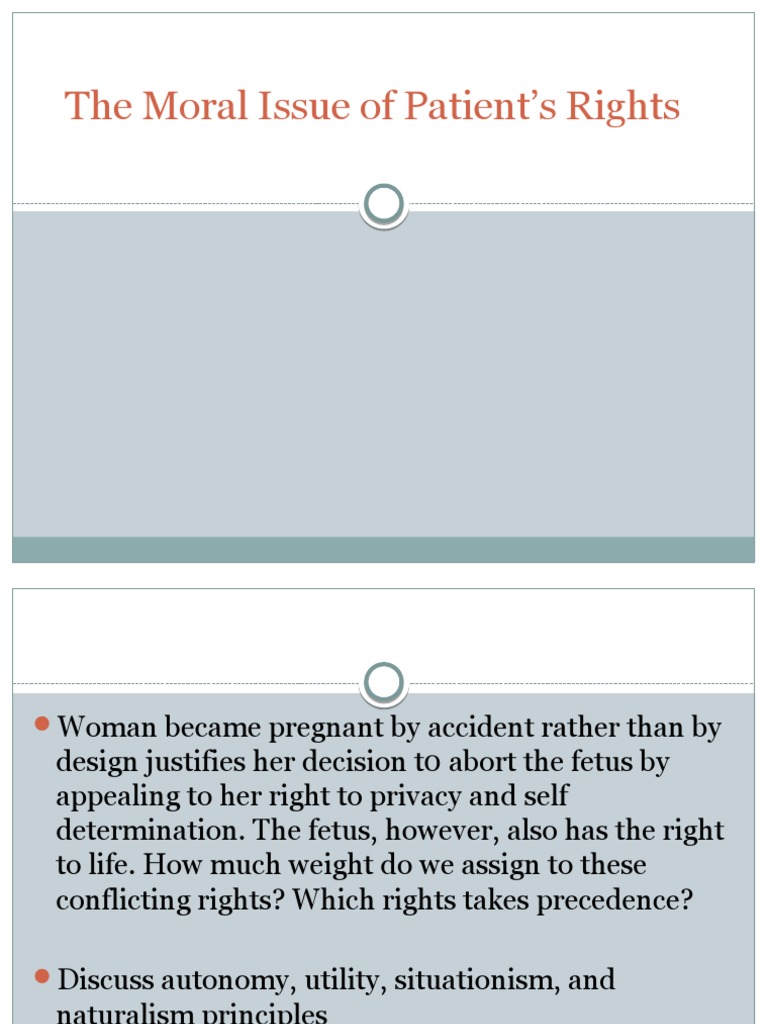 The Moral Issue of Patient's Rights | PDF | Informed Consent | Patient
