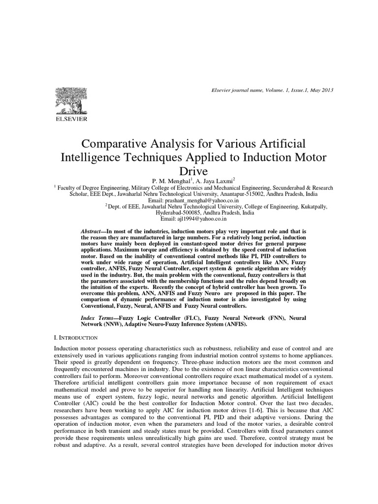 1 Comparative Analysis For Various Artificial Intelligence Techniques ...