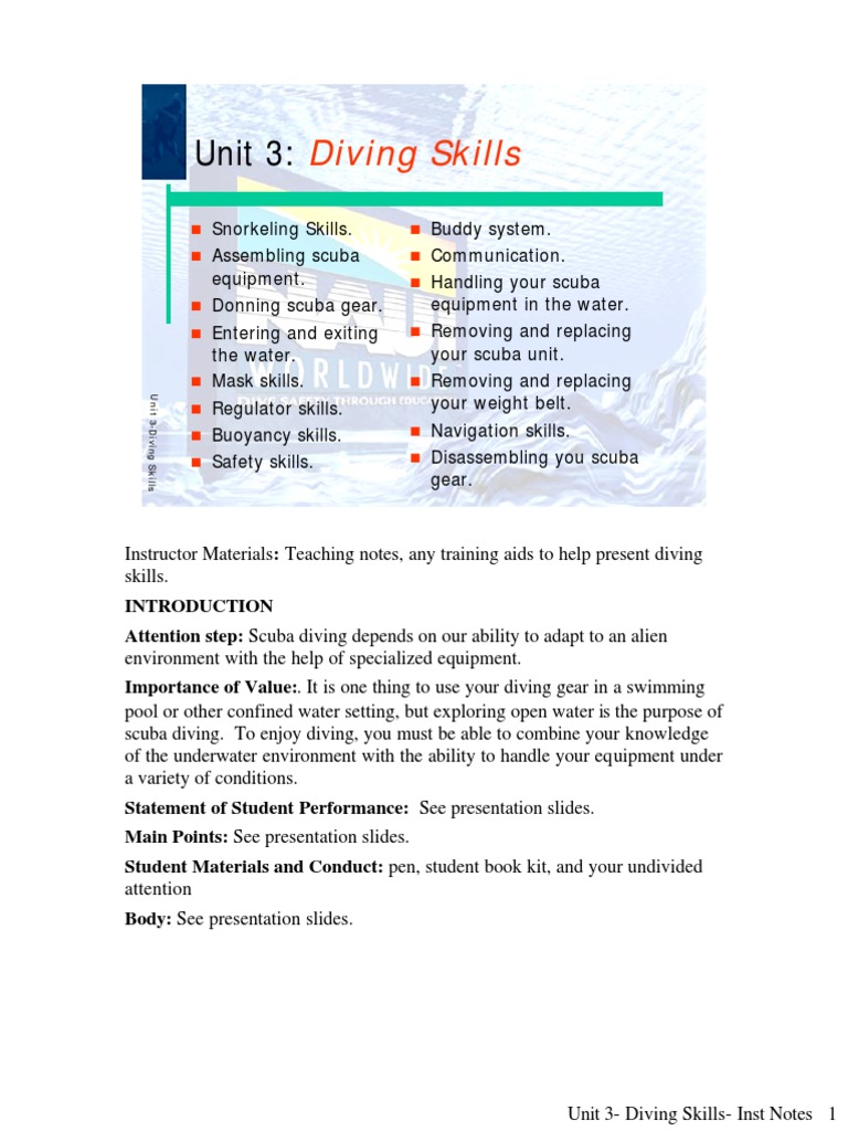 Essential Scuba Diving Skills Guide | PDF | Home & Garden | Wellness