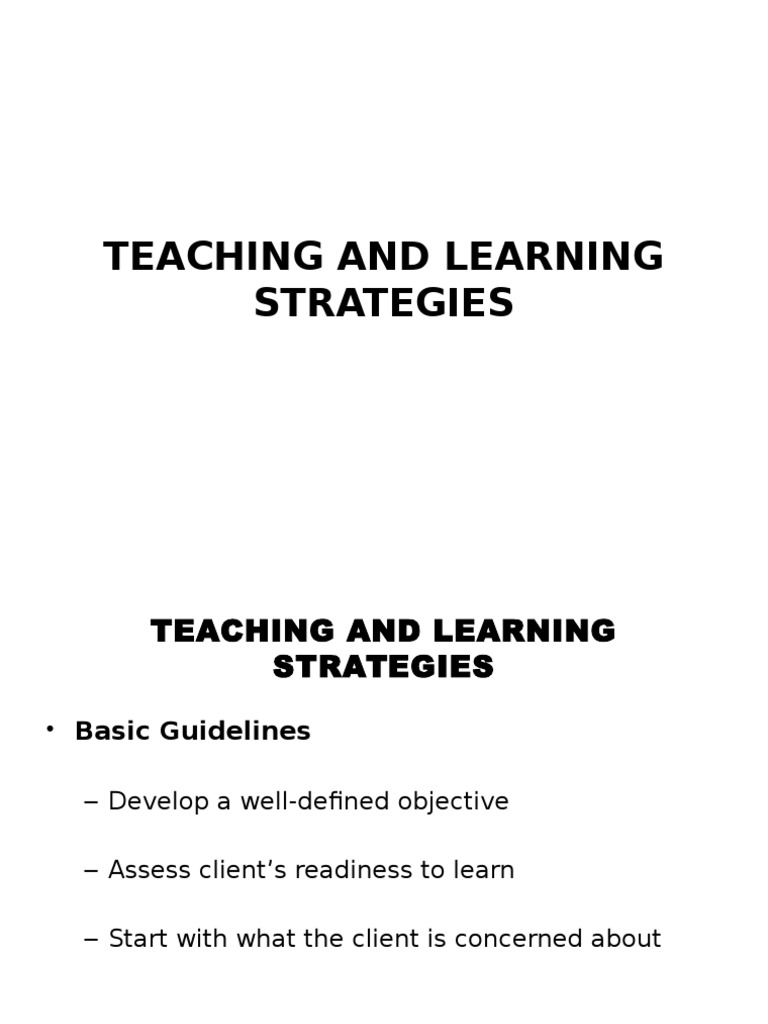 Teaching and Learning Strategies | PDF | Nursing | Medical Diagnosis