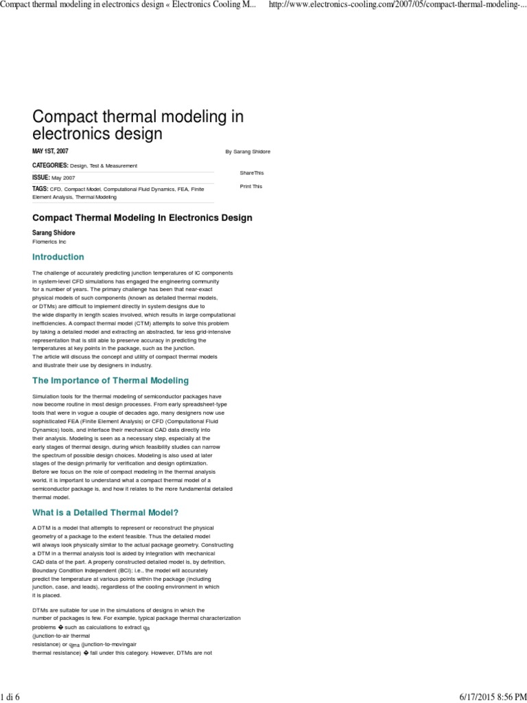 Compact Thermal Modeling | Download Free PDF | Computational Fluid ...