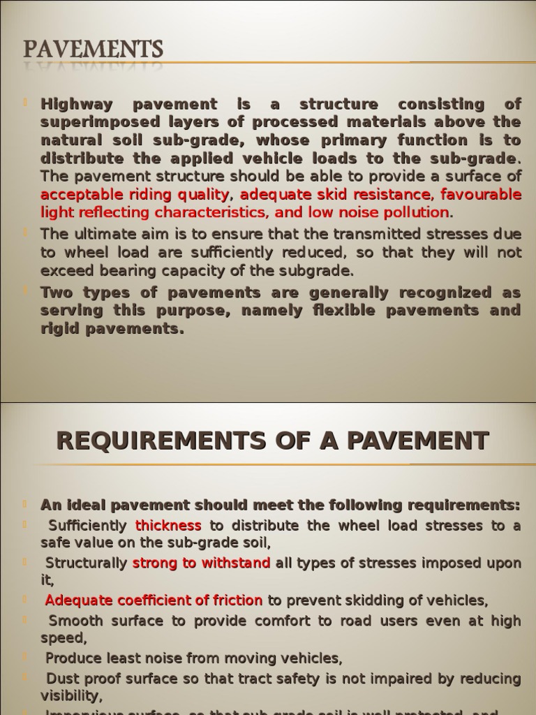 Highway Pavement Requirements Overview | PDF | Road Surface | Industries