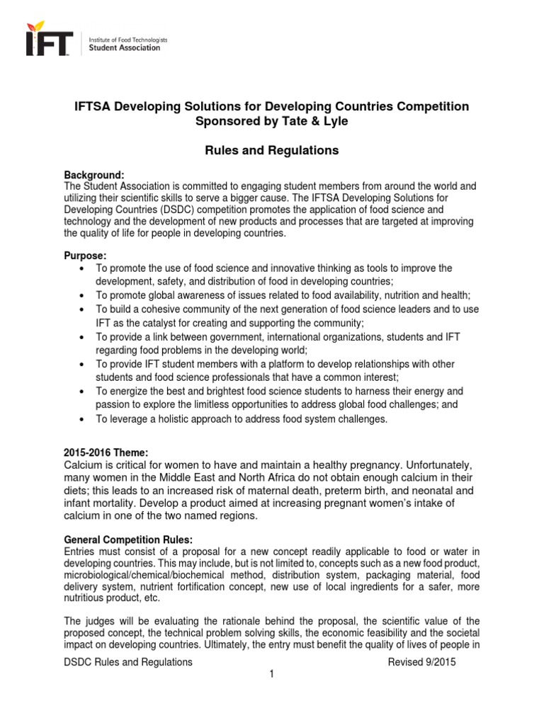 DSDC Rules Guidelines | PDF | Foods | Pregnancy