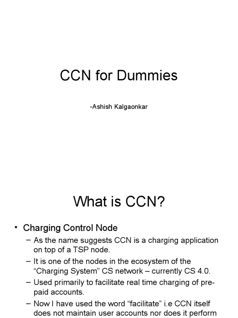 CCN For Dummies: - Ashish Kalgaonkar | PDF | Short Message Service ...