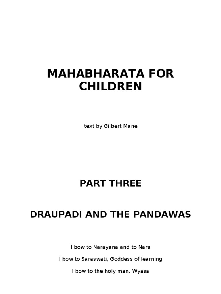 Mahabharata For Children | PDF | Mahabharata | Vaishnava Texts