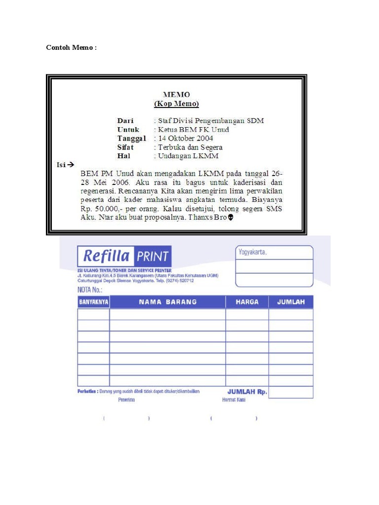 Contoh Memo | PDF