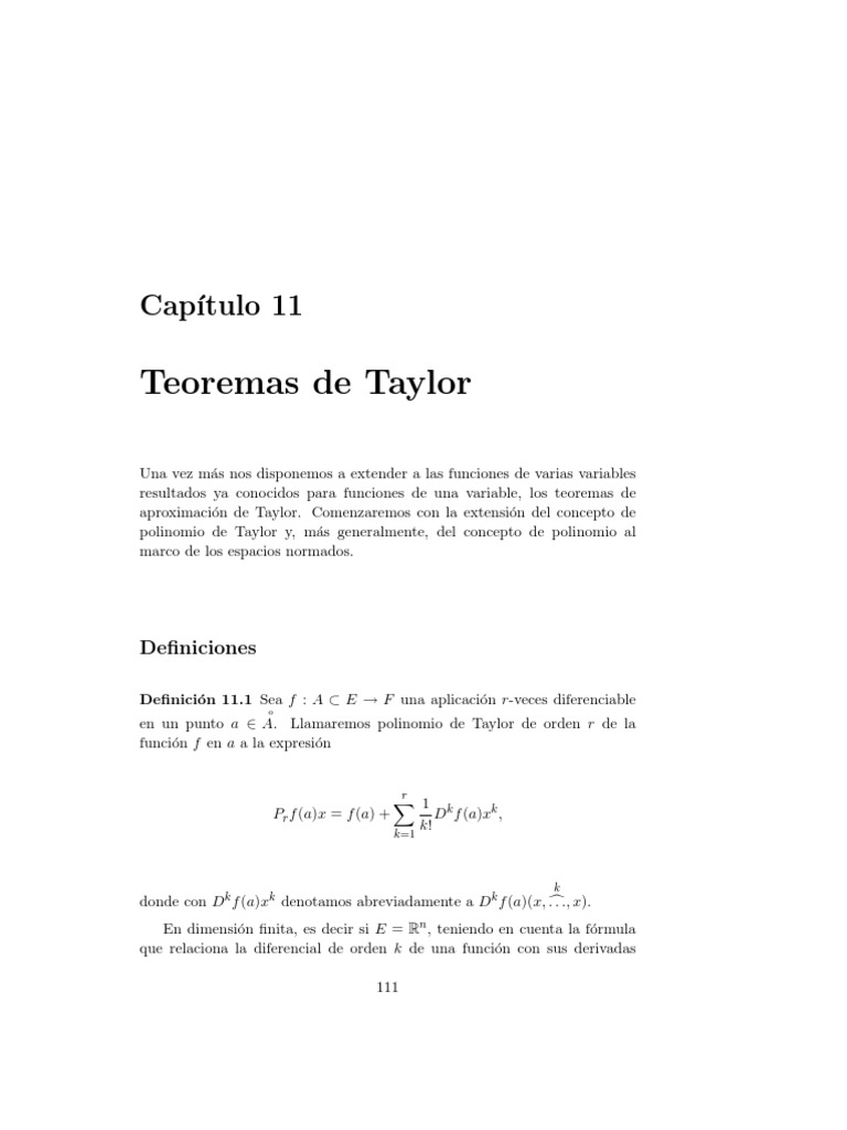 Teorema de Taylor | PDF | Derivado | infinito