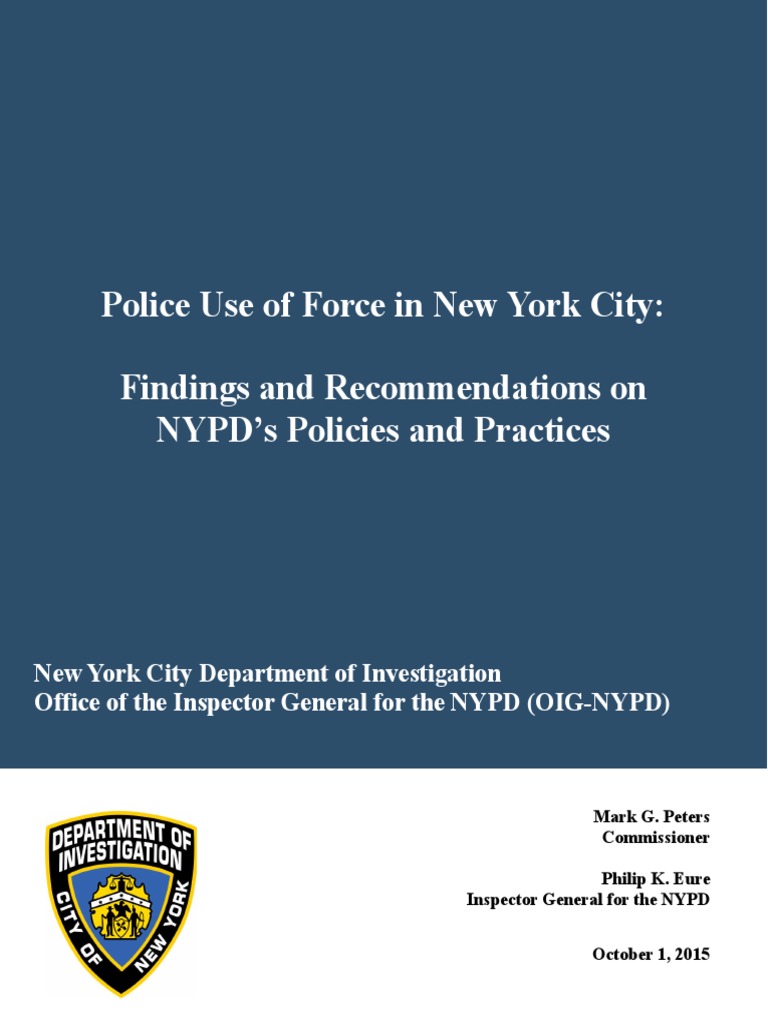 NYPD: Guidelines For Use of Force in New York City | PDF | New York ...