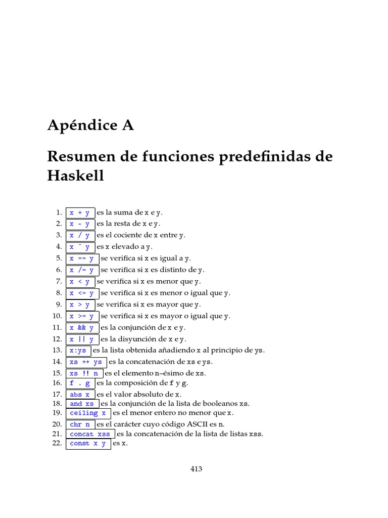 Funciones Haskell | PDF | Matemáticas discretas | Matemática Elemental