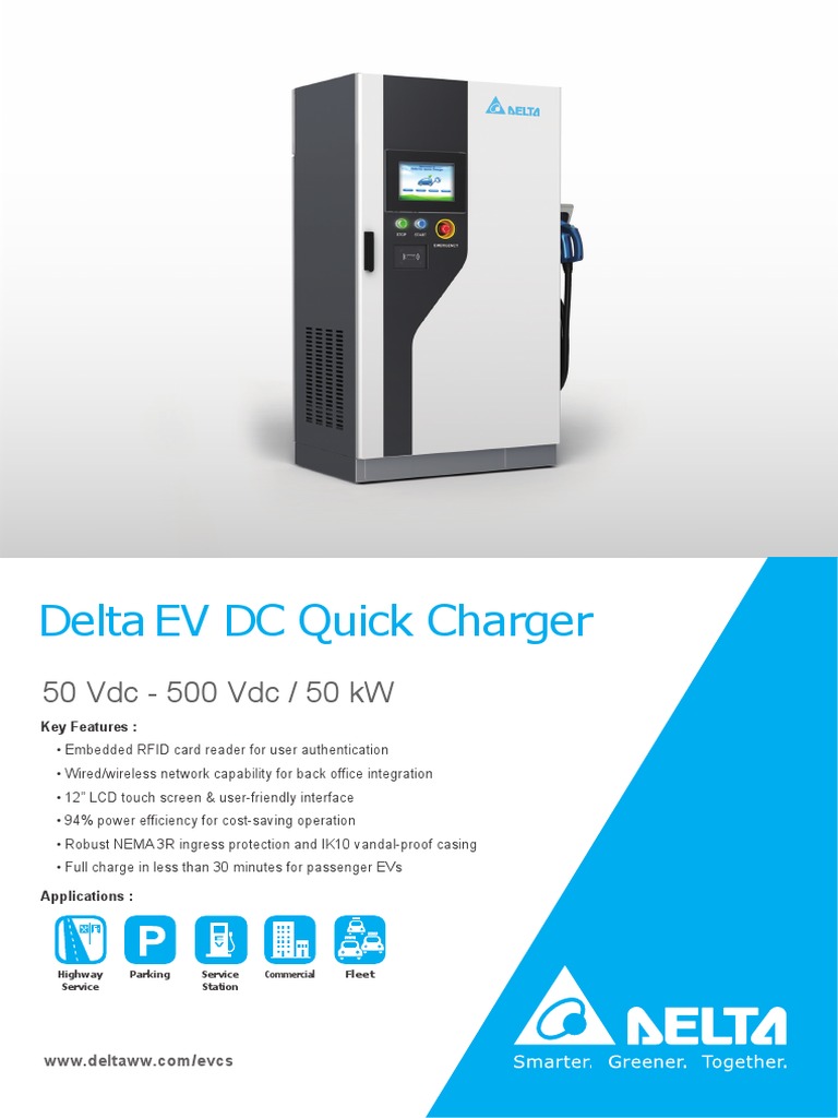 Delta EV DC Quick Charger: 50 VDC - 500 VDC / 50 KW | PDF