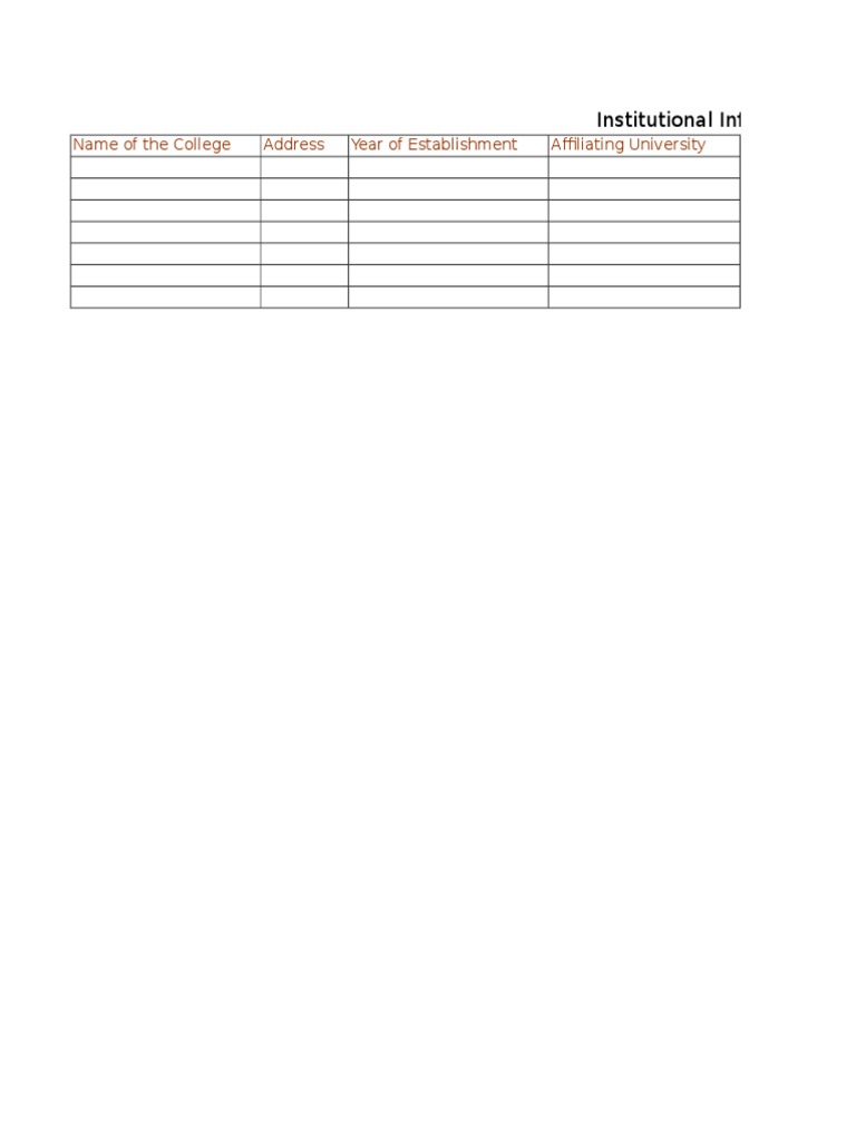 College Institutional Info Sheet | PDF | Law