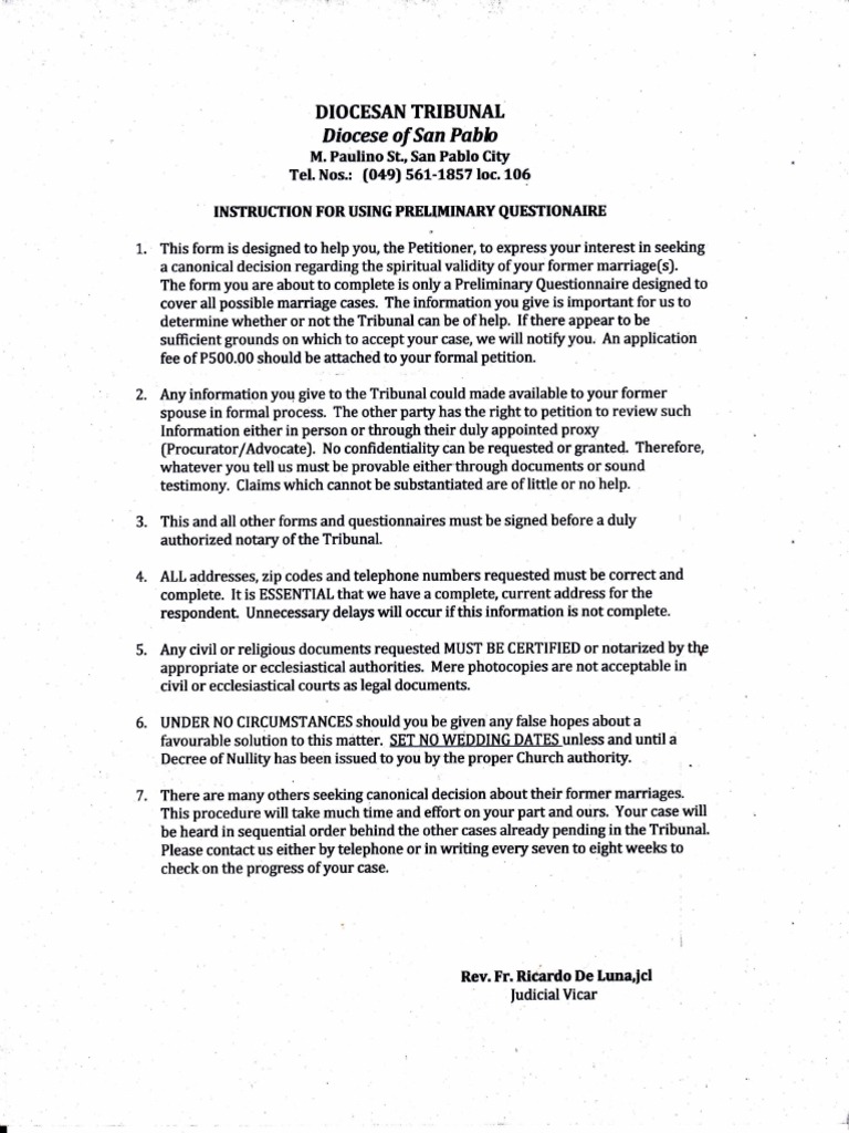 Requirements For Church Annulment | PDF | Marriage | Social Institutions