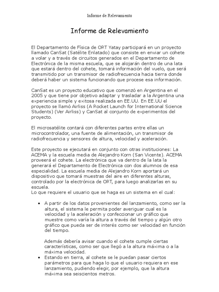 Informe de Relevamiento | PDF | Informática | Electrónica