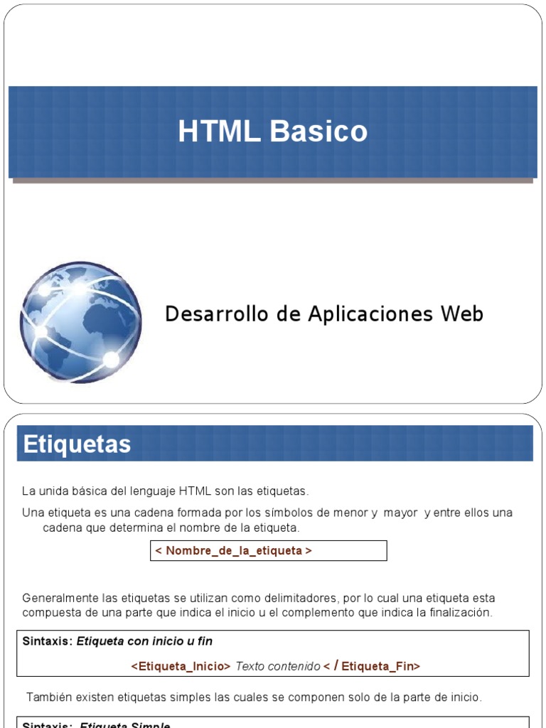 Conceptos Basicos de HTML | PDF | Hipervínculo | HTML