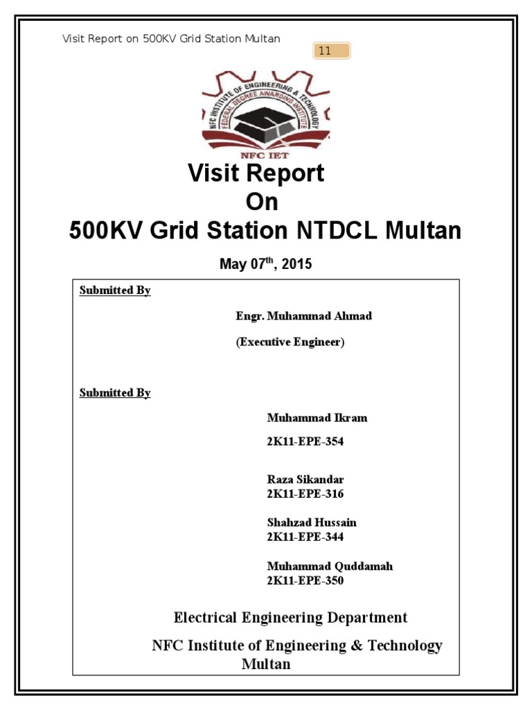500KV Grid Station Project Report (Final) Power Engineering | PDF ...
