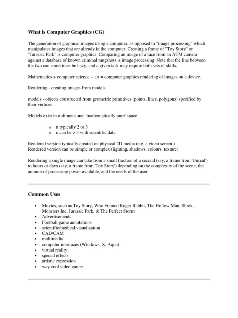 Computer Graphics Notes - Unknown | Download Free PDF | 2 D Computer ...