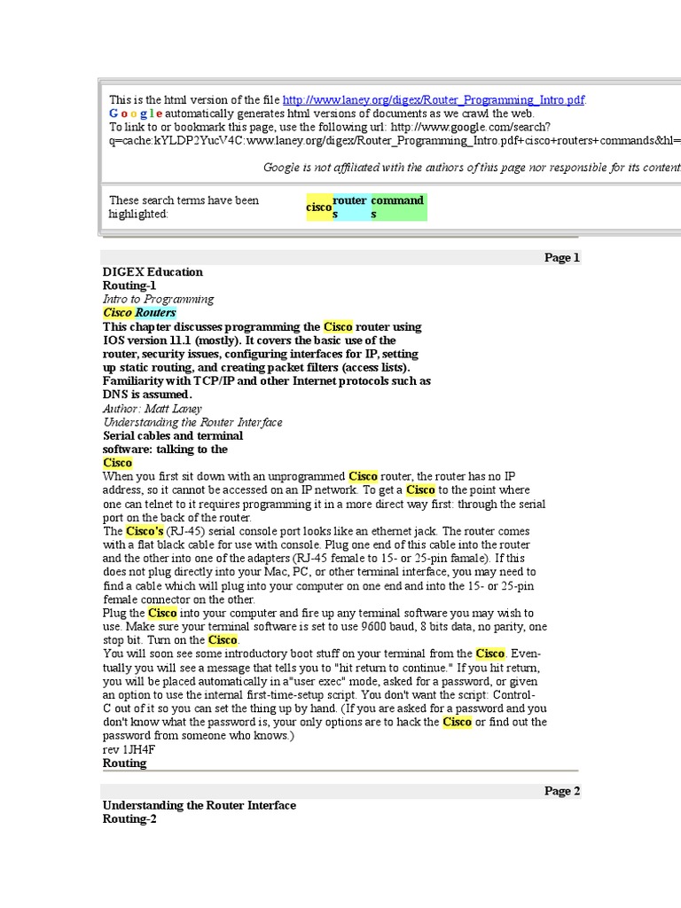 Cisco Routers | PDF | Router (Computing) | Routing
