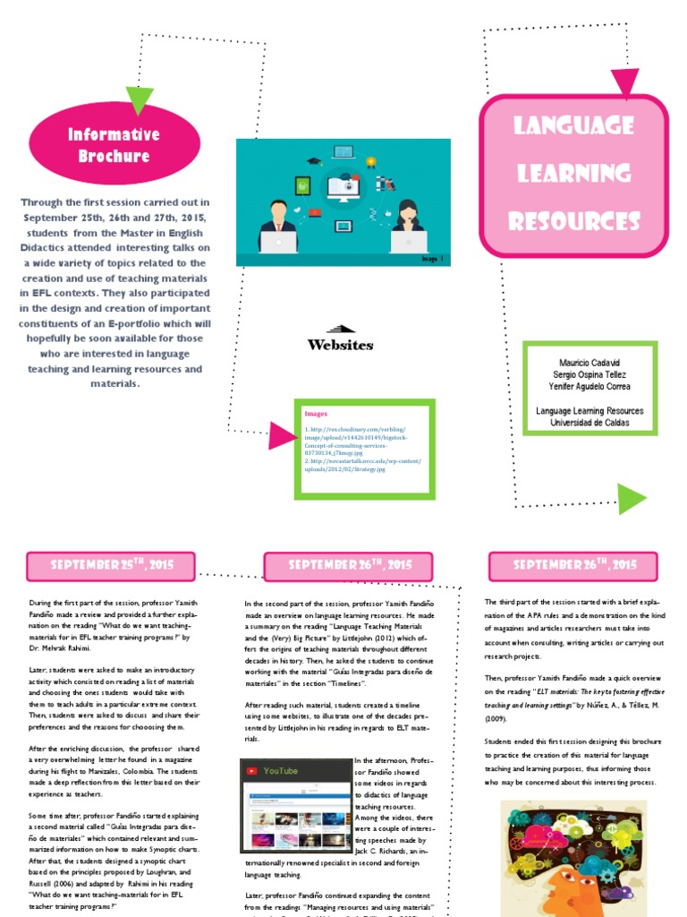 Language Learning Resources: Informative Brochure | PDF | English As A ...