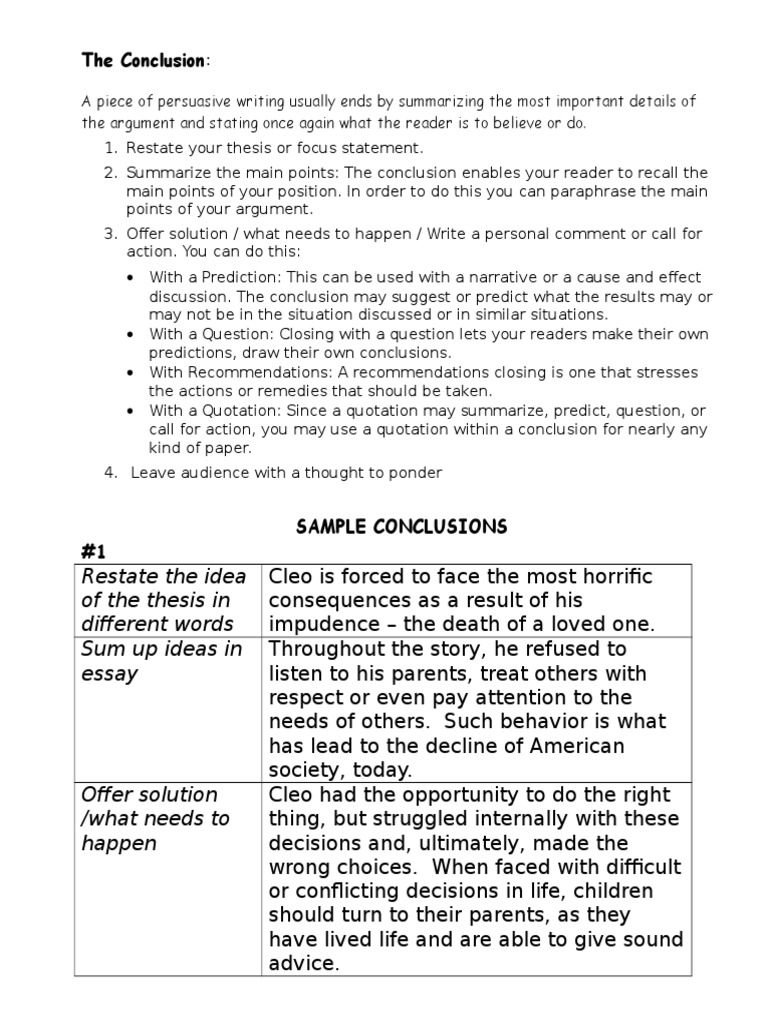 Sample Conclusion and Graphic | PDF | Essays | Cognitive Science