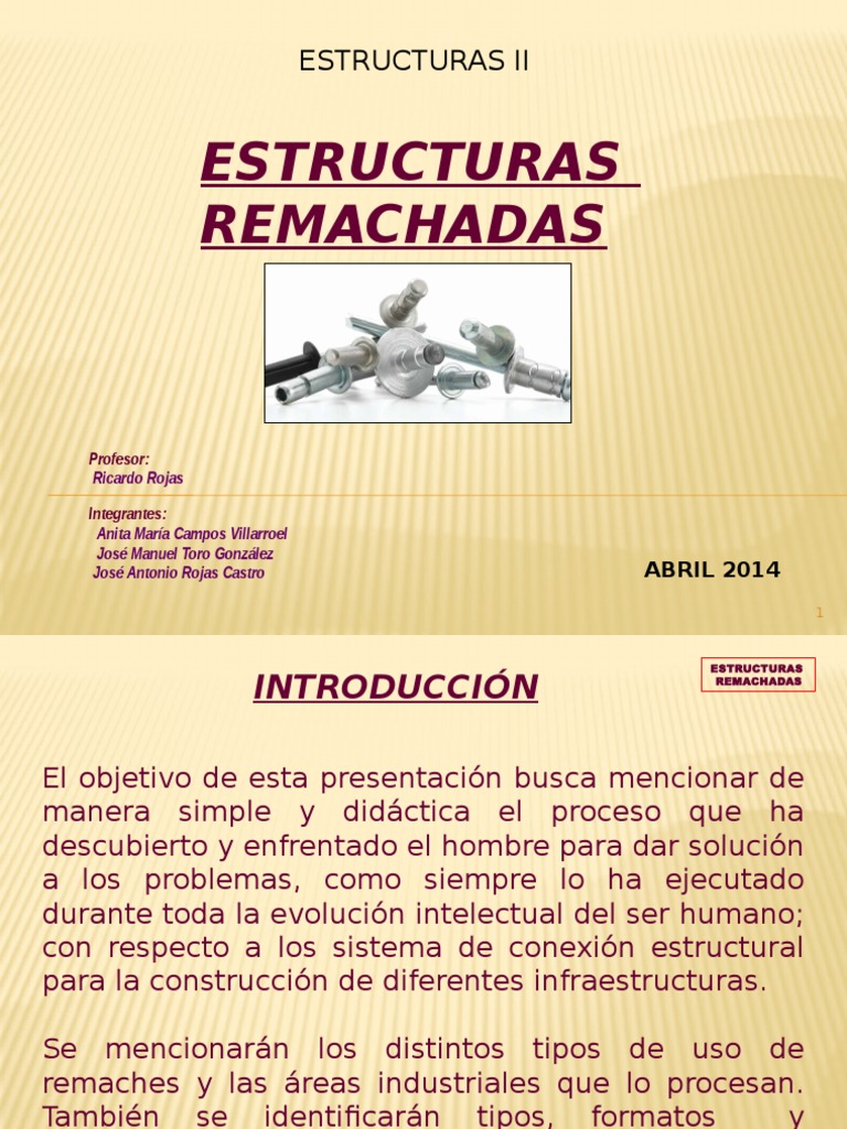 Estructura Remachada | PDF | Remache | Tornillo