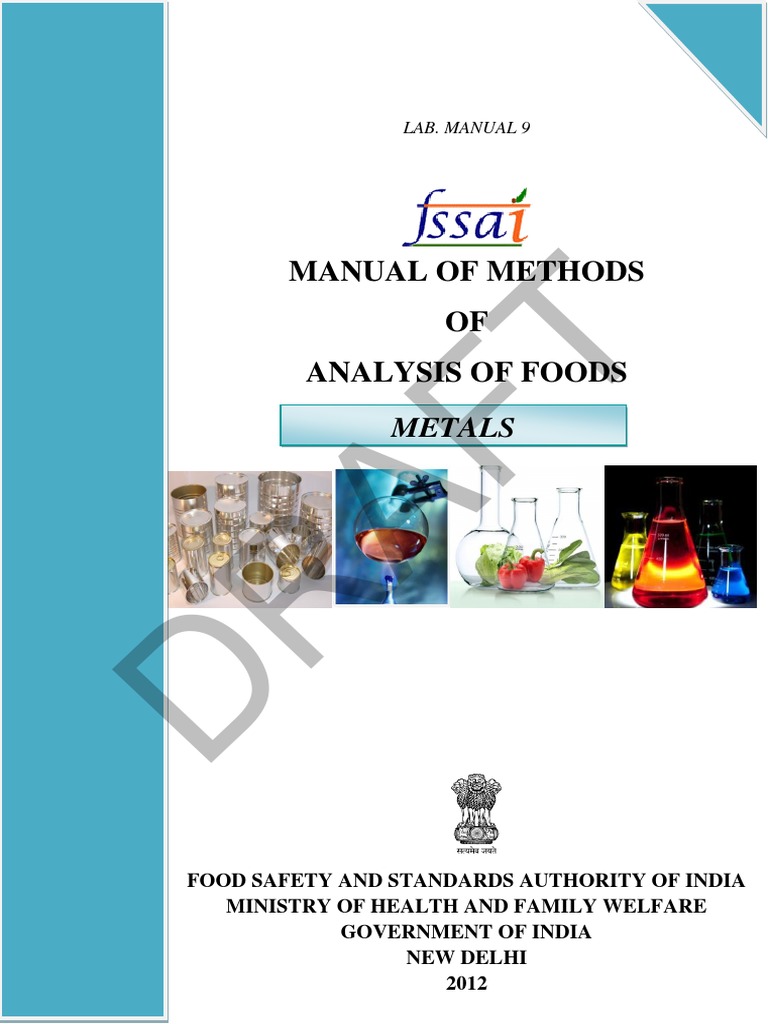 FSSAI Manual for Metal Analysis | PDF