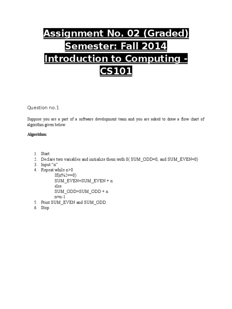 CS101 - Assig.02 - Lesson17 - Marks Obtained 16 Out of 20 - Enjoy It - Fall 2014 | PDF