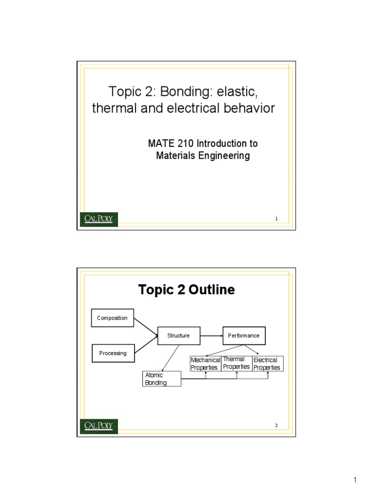 MATE 210 Slides | PDF | Chemical Bond | Elasticity (Physics)