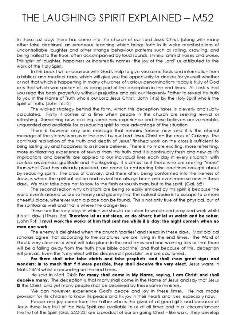 The Deception of the Laughing Spirit | PDF | Prophecy | God The Father