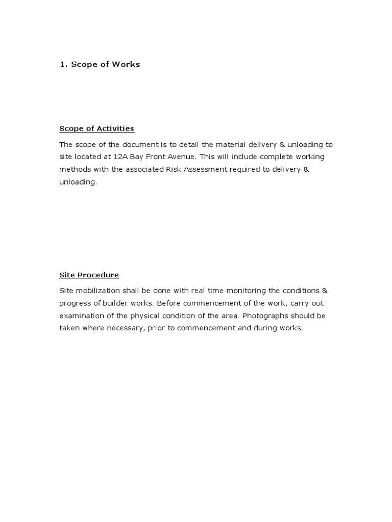 Method Statement For Delivery and Undloading | PDF | Personal ...