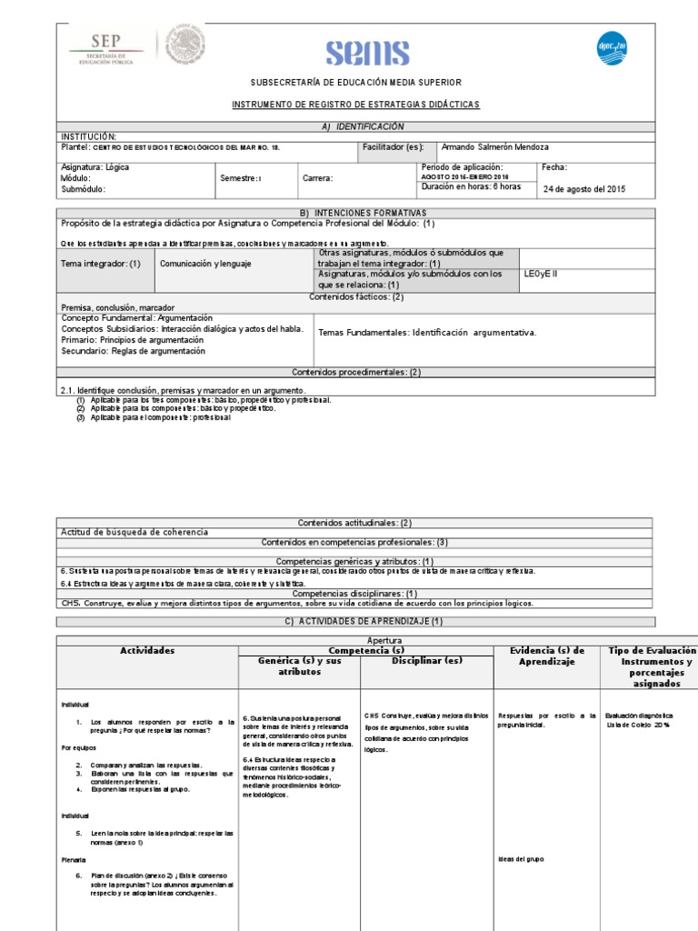 Premisas y Conclusiones Secuencia Didáctica | PDF | Argumento | Inferencia
