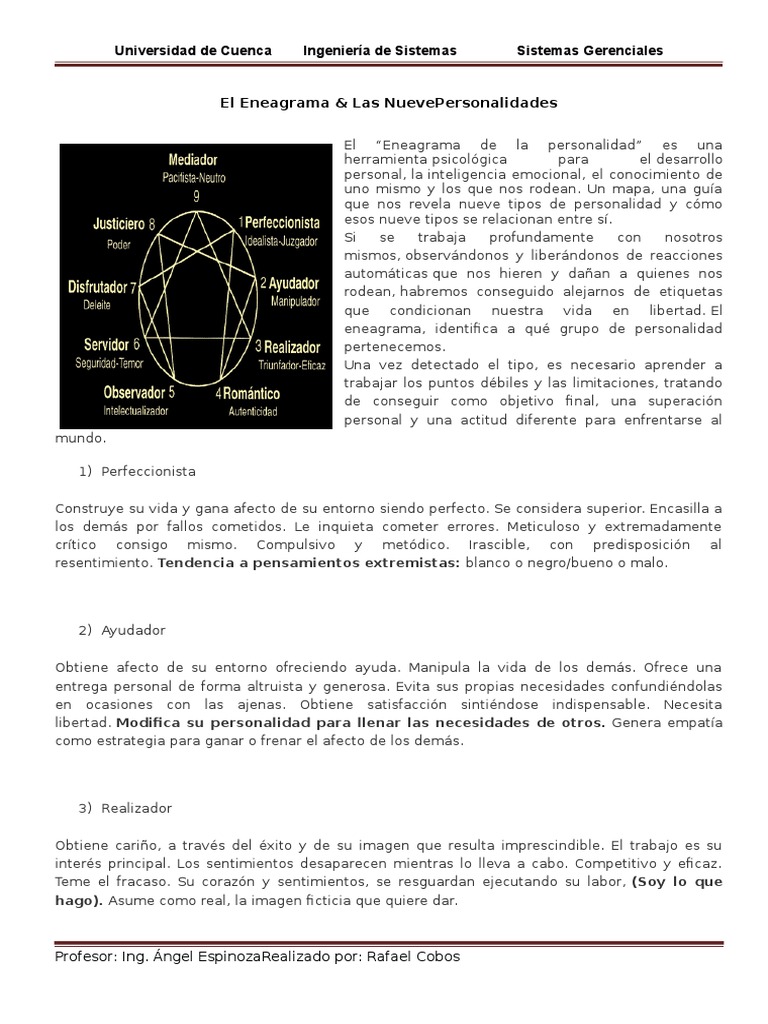 El Eneagrama & Las 9 Personalidades - Cobos Rafael | PDF | Conceptos ...